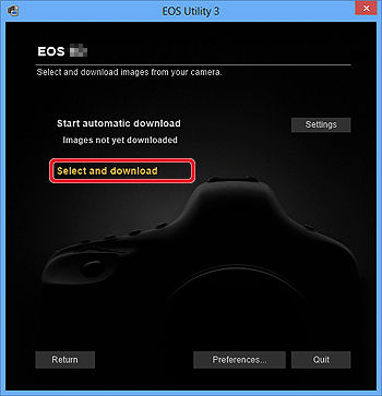 Downloading still images and movies to a computer using EOS Utility Ver ...