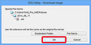 Downloading still images and movies to a computer using EOS Utility Ver ...