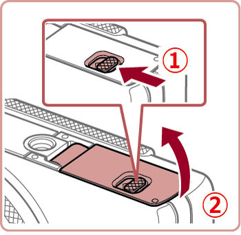 Inserting the Battery Pack and Memory Card (PowerShot G7X)