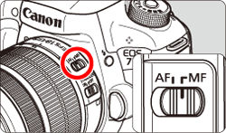 Changing the AF Mode to Use the Live View Function to Shoot Still ...