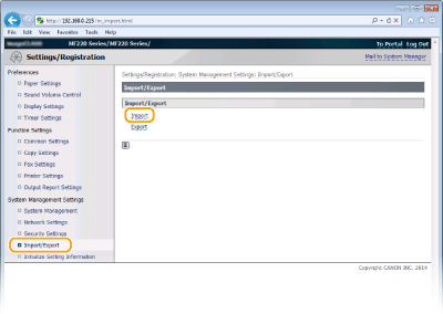 Importing and exporting the address book - MF229dw