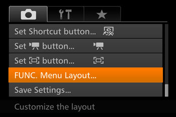Customizing the FUNC. Menu (FUNC. Menu Layout) (PowerShot SX60 HS)