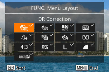 Customizing the FUNC. Menu (FUNC. Menu Layout) (PowerShot SX60 HS)