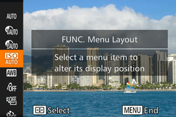 Customizing the FUNC. Menu (FUNC. Menu Layout) (PowerShot SX60 HS)