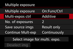 Shoot multiple exposures - EOS 7D Mark II