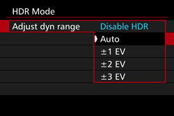 HDR (High Dynamic Range) Shooting (EOS 5DS / EOS 5DS R)