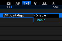 Disable Auto focus (AF) point display - EOS 7D Mark II
