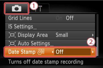 Adding a Date Stamp when Shooting - PowerShot SX610
