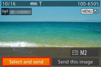 Sending still images and movies between two Canon-brand cameras ...