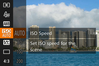 Setting ISO speed (PowerShot SX710 HS / PowerShot SX610 HS)