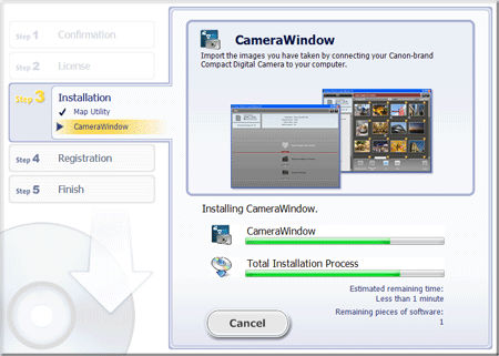 Installing the CameraWindow software to send MP4 movies and photos