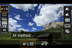 Changing the AF Mode to Use the Live View Function to Shoot Still ...