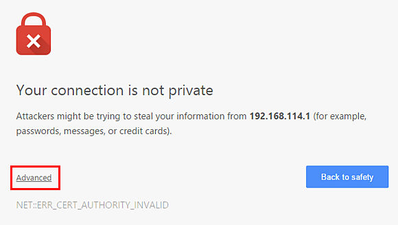 A security alert is displayed when accessing the Printer Information ...