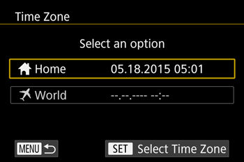 Changing the Time Zone Settings (PowerShot G3 X)
