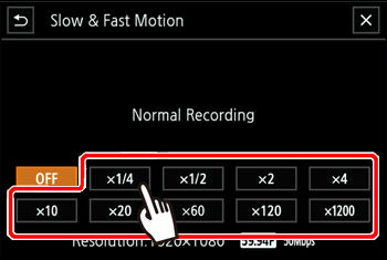 Making Settings for Slow & Fast Motion Recording (XC10)