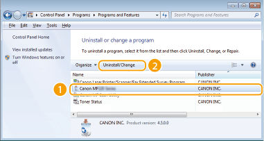 Uninstalling the Software - imageCLASS MF620 series and MF720 series