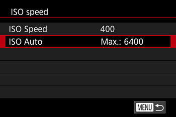 Setting the ISO speed (EOS M10)