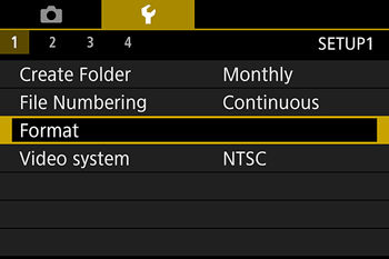 Formatting Memory Cards (EOS M10)