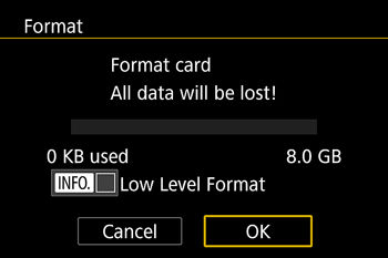 Formatting Memory Cards (EOS M10)