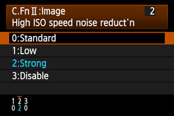 The effects of [High ISO Speed Noise Reduction] on the number of ...