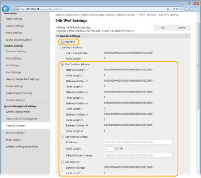 Setting IP Addresses - D1500 Series, MF410 Series
