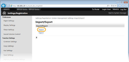 Importing and exporting the Address Book - MF515dw