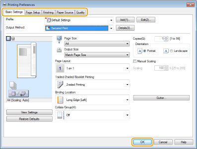 Printing a Document Secured by a PIN (Secure Print) (MF410 Series/D1500 ...