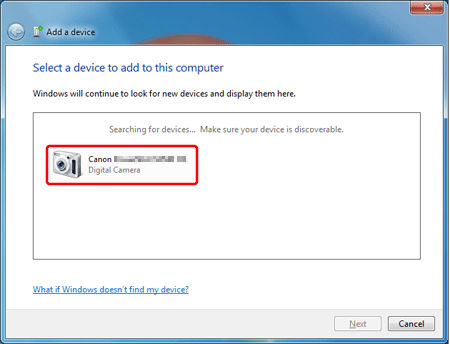 The message "Cannot connect to device." is displayed and Wi-Fi ...