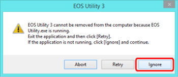 Uninstall and reinstall EOS Utility in Windows 8