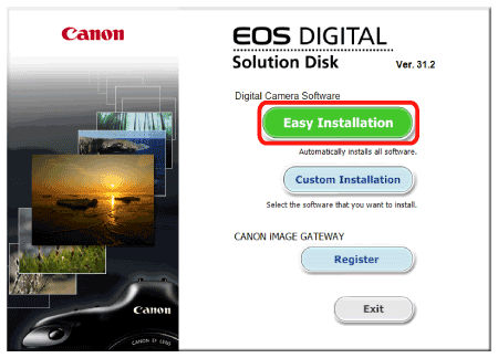 How to Install from the EOS DIGITAL Solution Disk (Included CD-ROM)