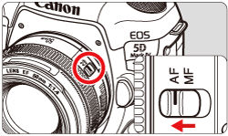 Selecting an AF Frame Before Shooting (EOS 5D Mark IV)