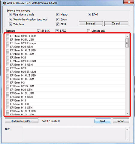 Find the list of camera lenses compatible with Digital Lens Optimizer ...
