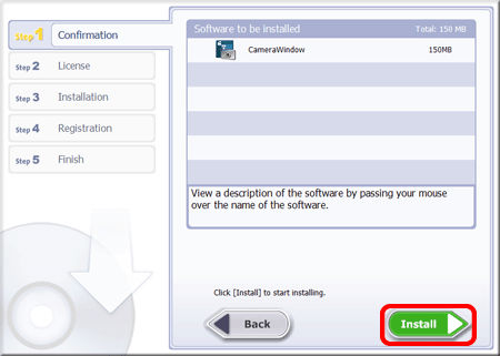 Installing the CameraWindow software to send MP4 movies and photos