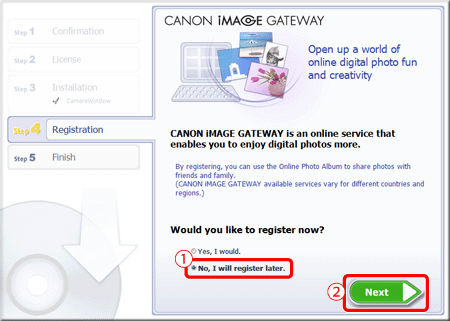 Installing the CameraWindow software to send MP4 movies and photos
