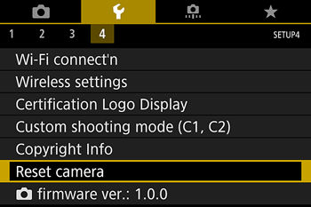 Restoring Default Camera Settings (EOS M5)