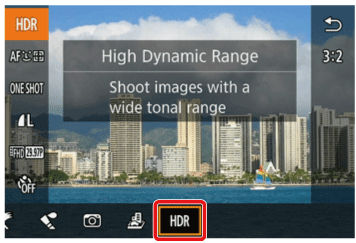 Setting the Camera to HDR (High Dynamic Range) Mode (EOS M6)