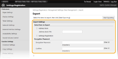 Importing and exporting the Address Book - MF630 Series and MF730 Series