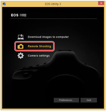 Using EOS Utility for Remote Live View Shooting (Still Photos and ...