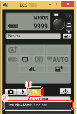 Using the Remote Live View Function in EOS Utility 3.x to Shoot Still Photos and Movies Remotely