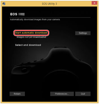 Downloading still images and movies to a computer using EOS Utility Ver.3.x