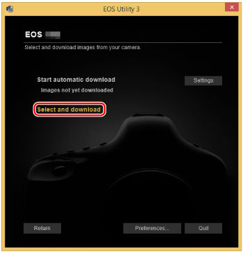 Downloading still images and movies to a computer using EOS Utility Ver.3.x