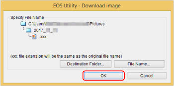 Downloading still images and movies to a computer using EOS Utility Ver.3.x
