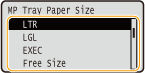 Registering a Paper Size and Type - imageCLASS LBP312dn