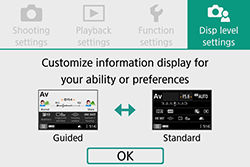 Changing the LCD Monitor Display Level Settings (EOS REBEL SL2 / EOS 200D)