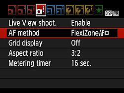 Changing the AF Method to Use the Live View Function to Shoot Still ...