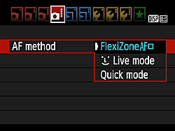 Changing the AF Method to Use the Live View Function to Shoot Still ...