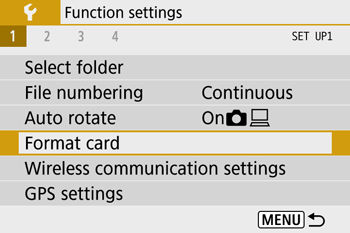 Formatting a Memory Card
