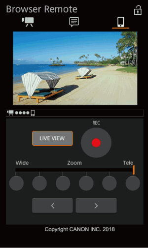 Browser Remote: Controlling the Camcorder from a Network Device (XF705)
