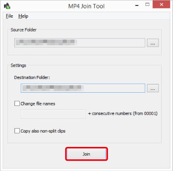 How to combine divided clips using MP4 Join Tool (Windows)