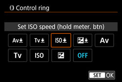 How to set functions to Control Ring (Customized Operations) (EOS R)